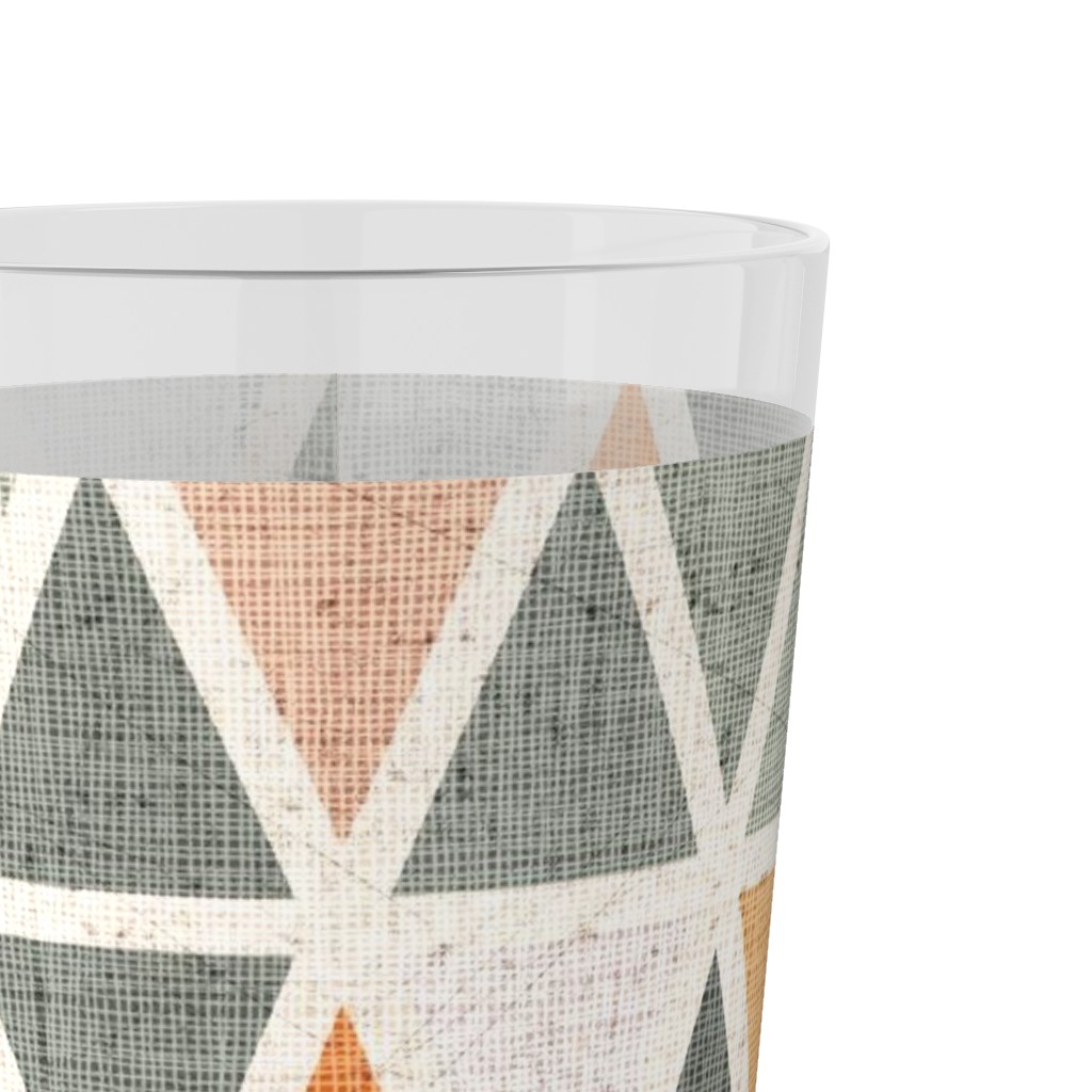 Triangles - Grey and Orange Outdoor Pint Glass | Shutterfly