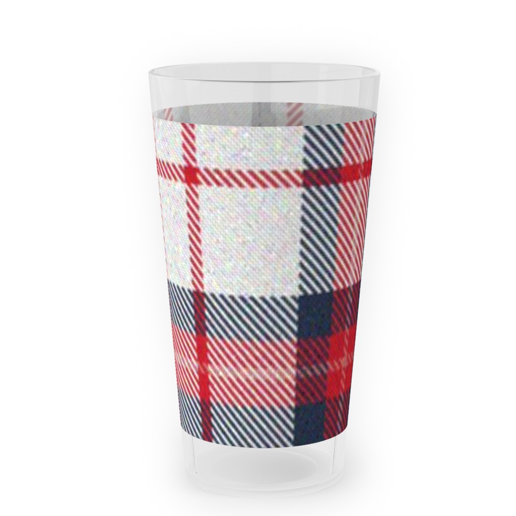 Red White and Blue Plaid Outdoor Pint Glass | Shutterfly