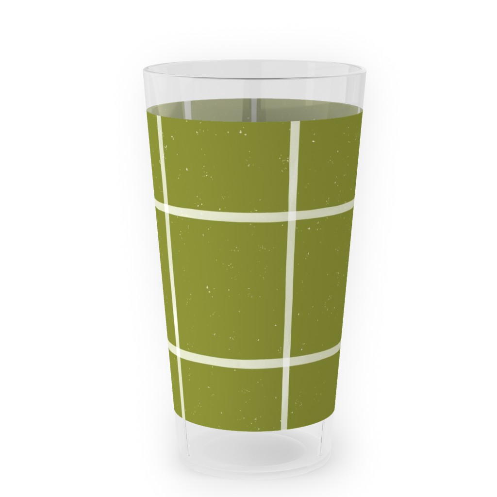 Watercolor Windowpane - Green Outdoor Pint Glass | Shutterfly