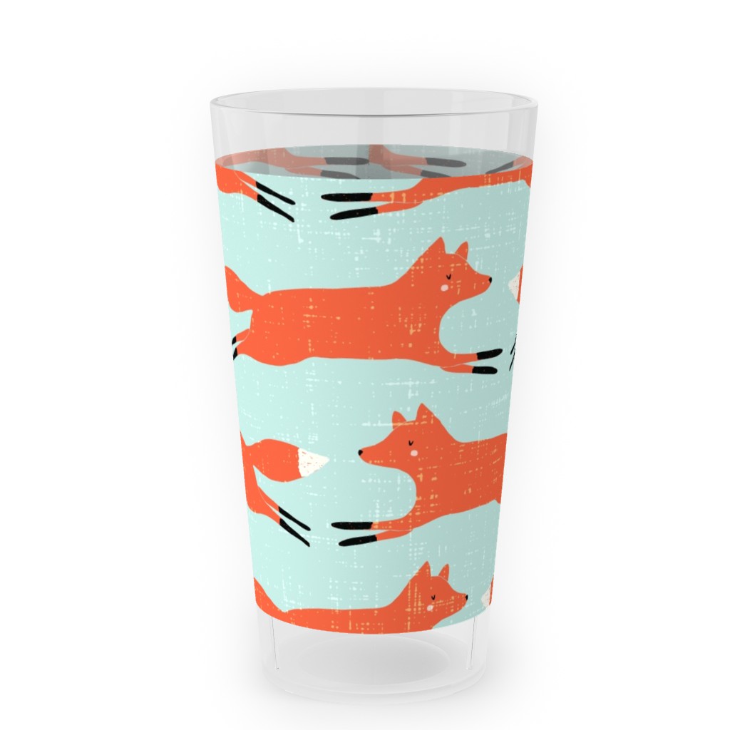 Little Orange Fox - Orange and Green Outdoor Pint Glass | Shutterfly