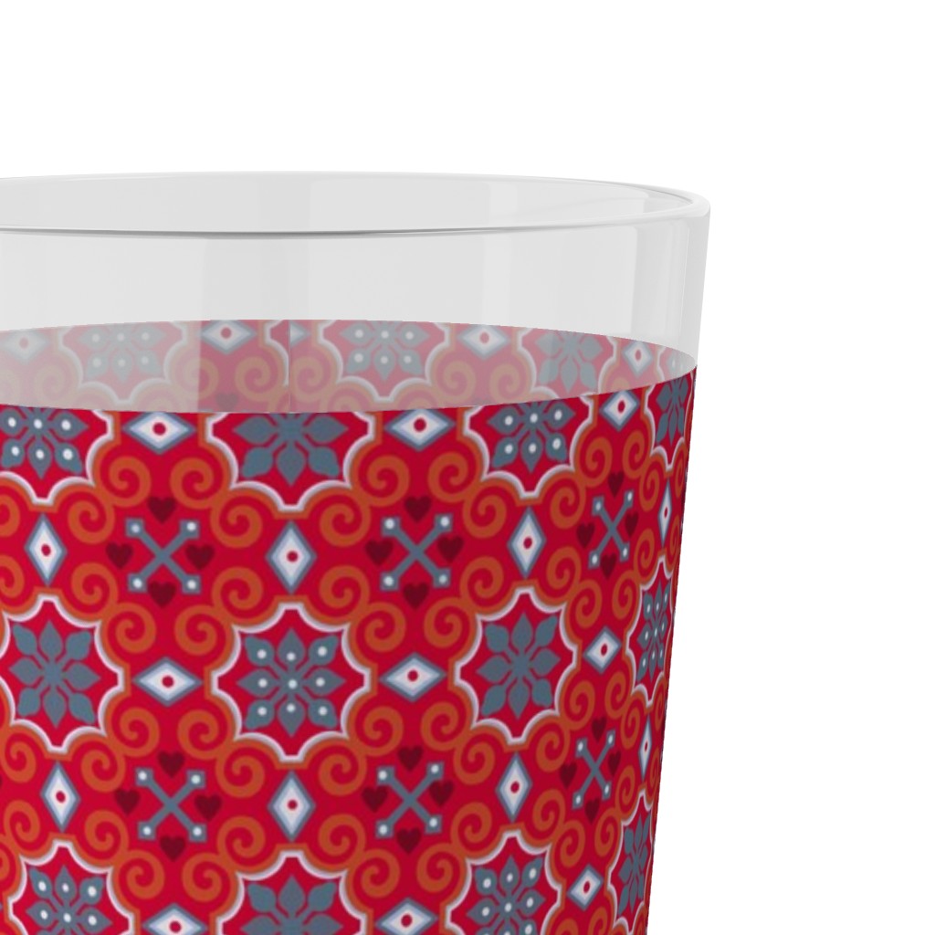 Oriental Ornament - Red Outdoor Pint Glass | Shutterfly
