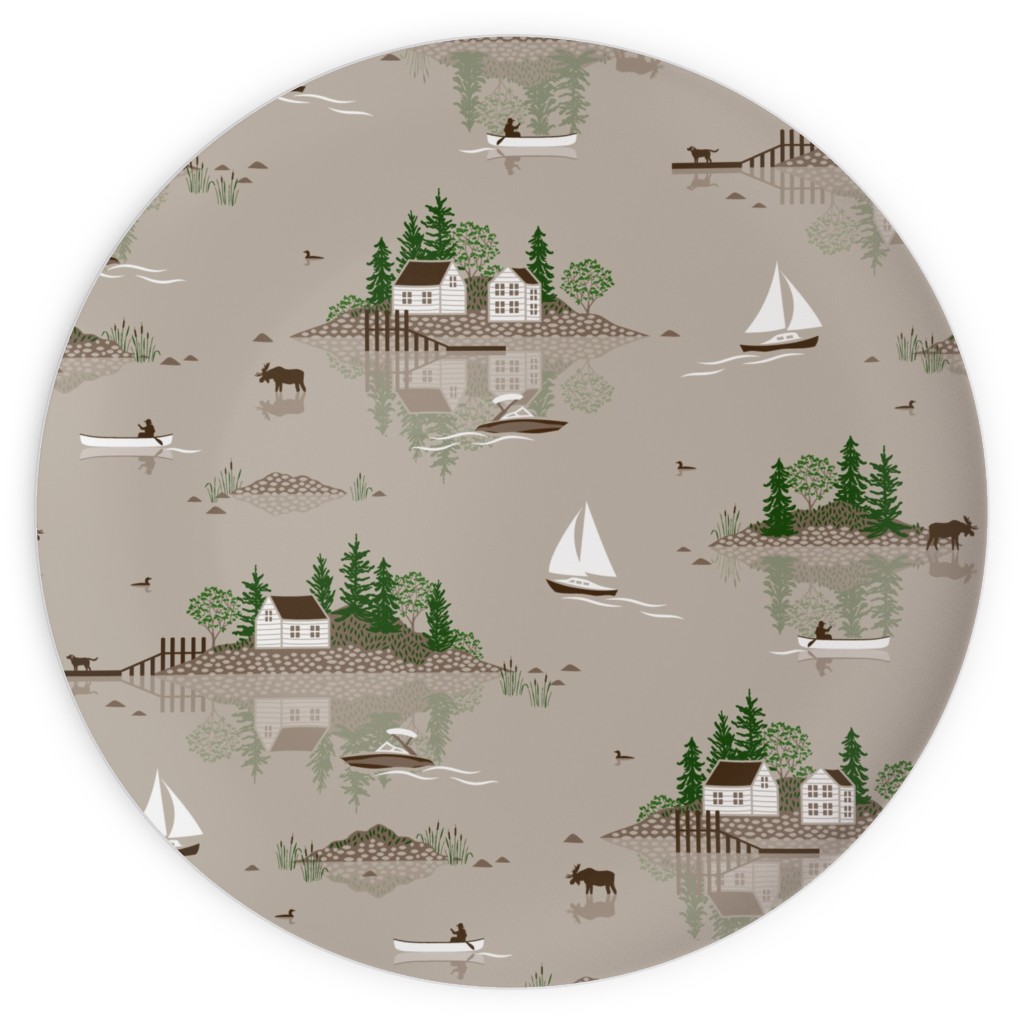 Boating on the Lake - Beige Plates | Shutterfly