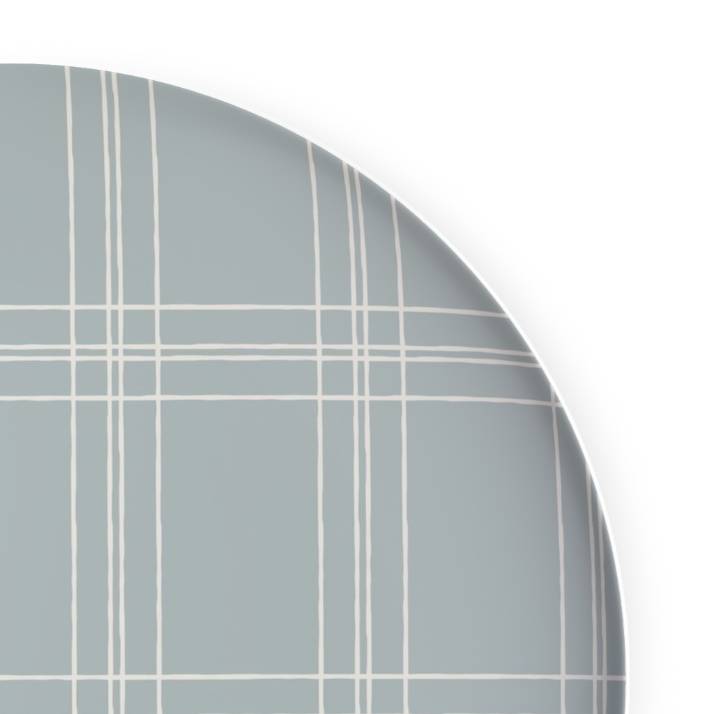 Lined Linens - Quad Plaid - Ivory, Blue Plates | Shutterfly