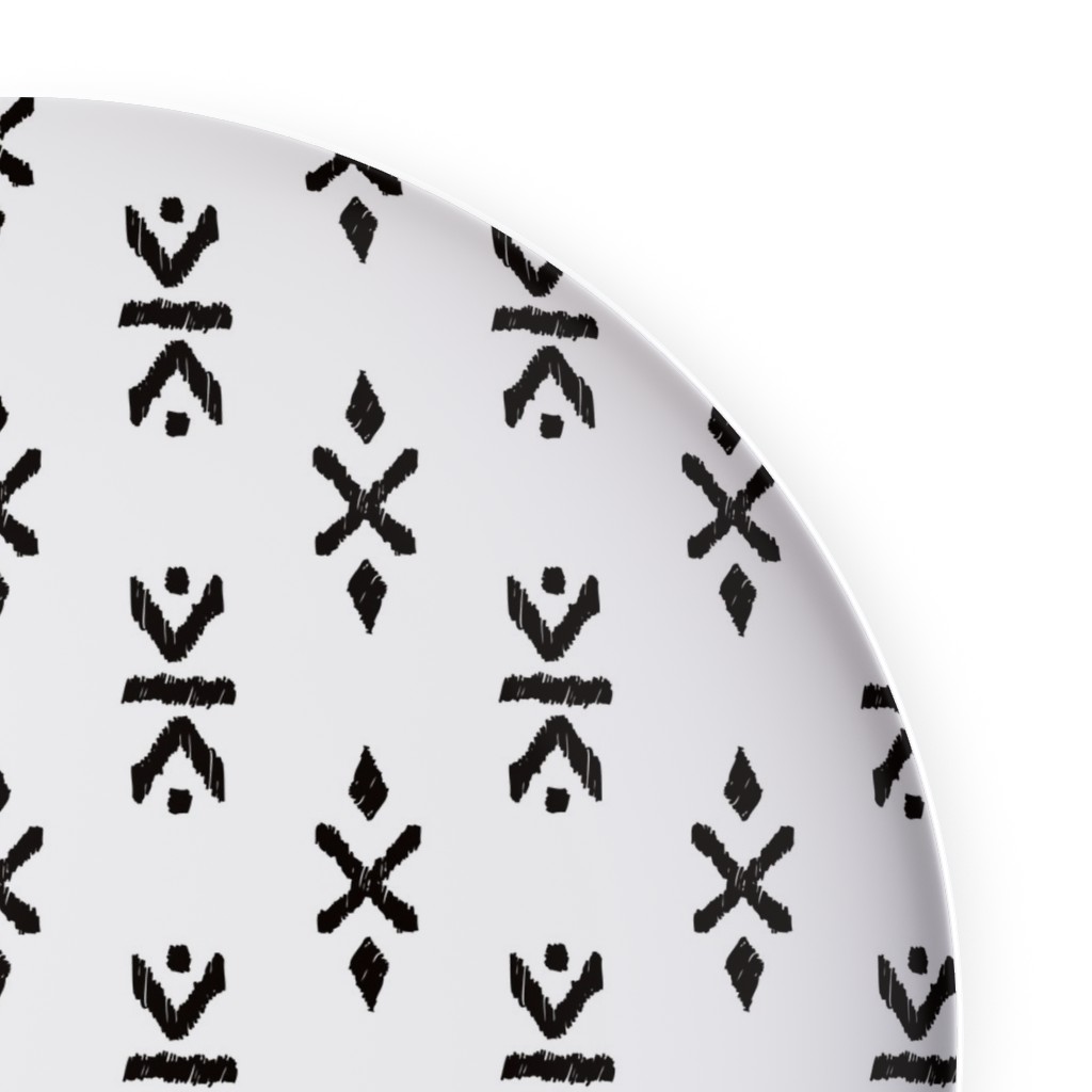Monochrome Tribal Print - Neutral Plates | Shutterfly