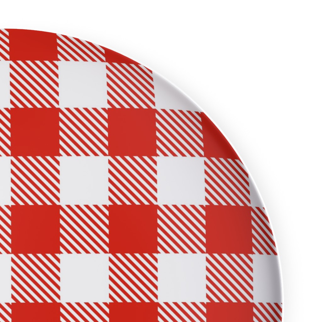 Red Gingham Pattern Plates | Shutterfly