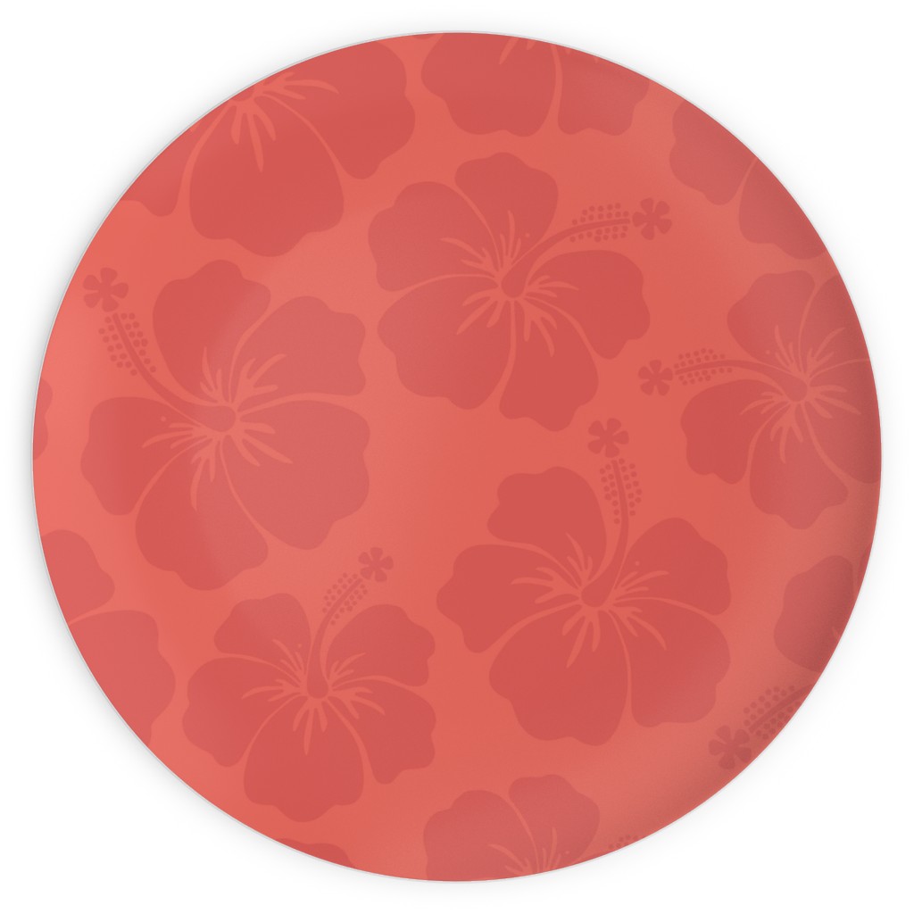 Hibiscus Florals - Coral and Red Plates | Shutterfly