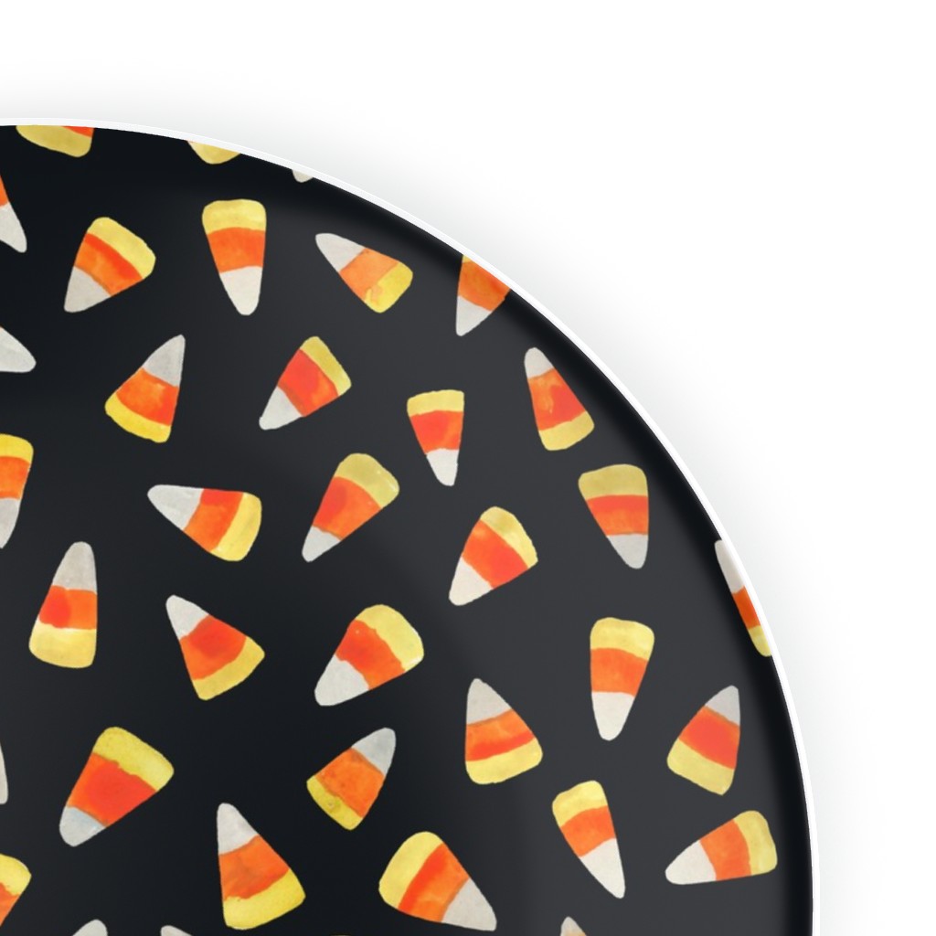 Watercolor Candy Corn - Black Salad Plate | Shutterfly