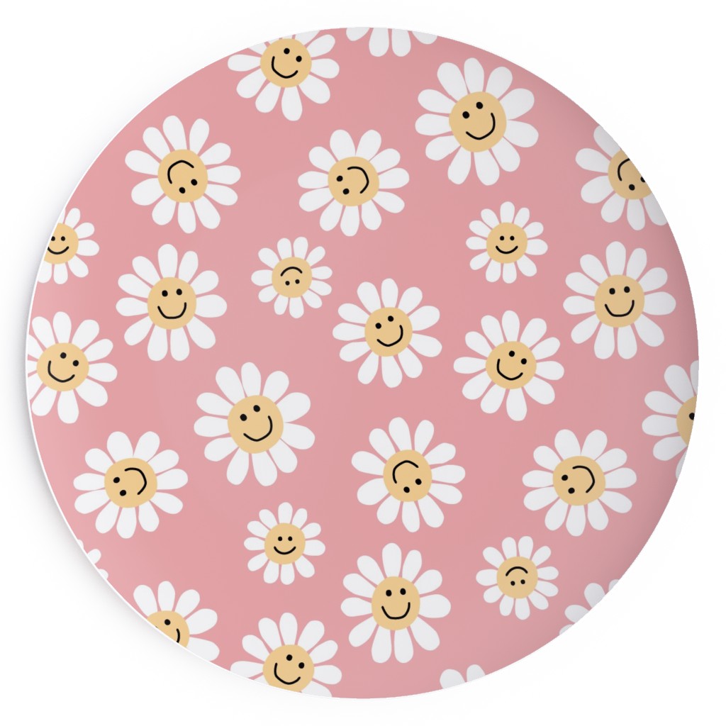 Smiley Daisy Flowers - Pink Salad Plate | Shutterfly