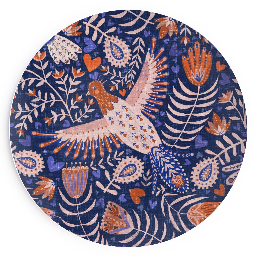 Swedish Folk Art Birds - Blue Salad Plate | Shutterfly