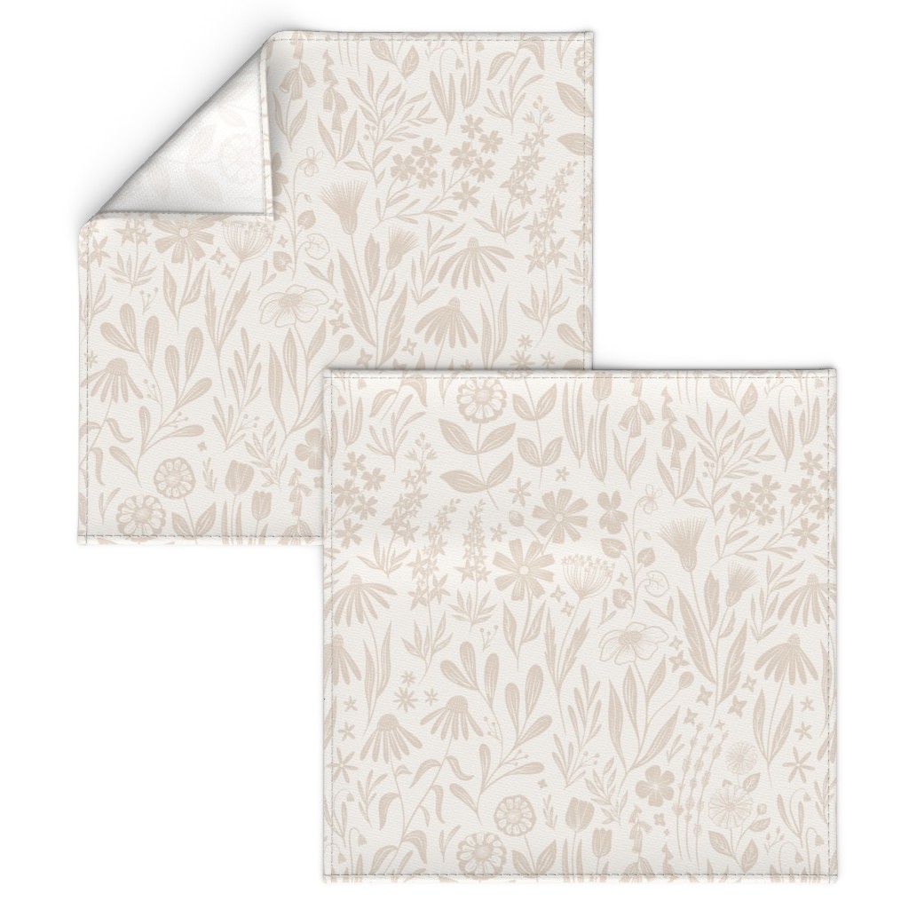 Wildflowers - Tan and Cream Cloth Napkin | Shutterfly
