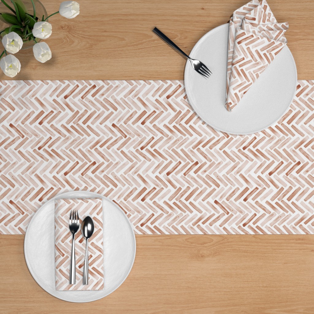 Painted Chevron Herringbone Table Runner | Shutterfly