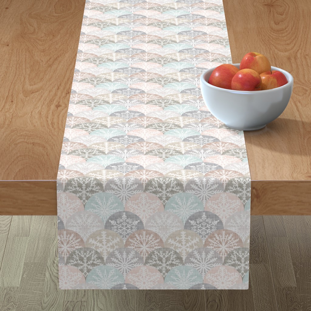 Winter Snowflake Scales - Neutral Table Runner | Shutterfly