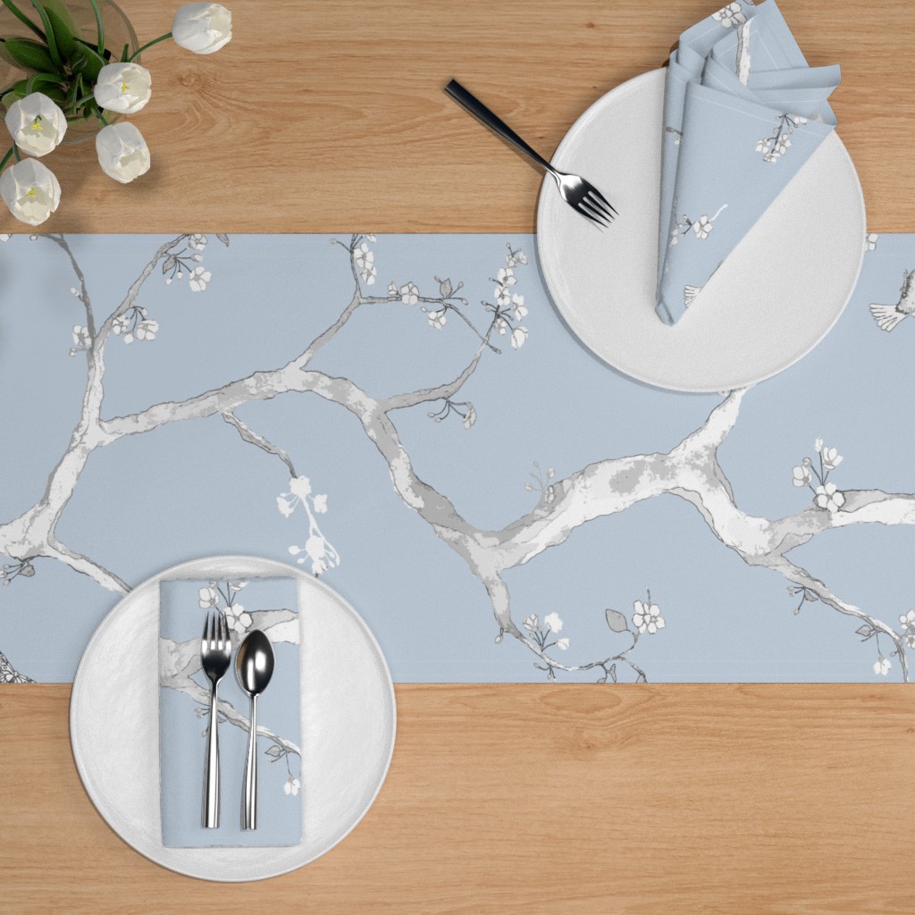 Jenny Modern Cherry Blossoms Table Runner | Shutterfly