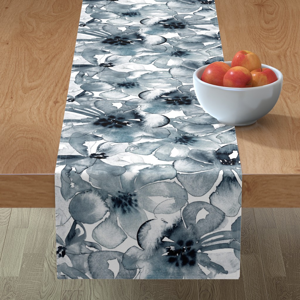 Floral Anemone - Indigo Table Runner | Shutterfly