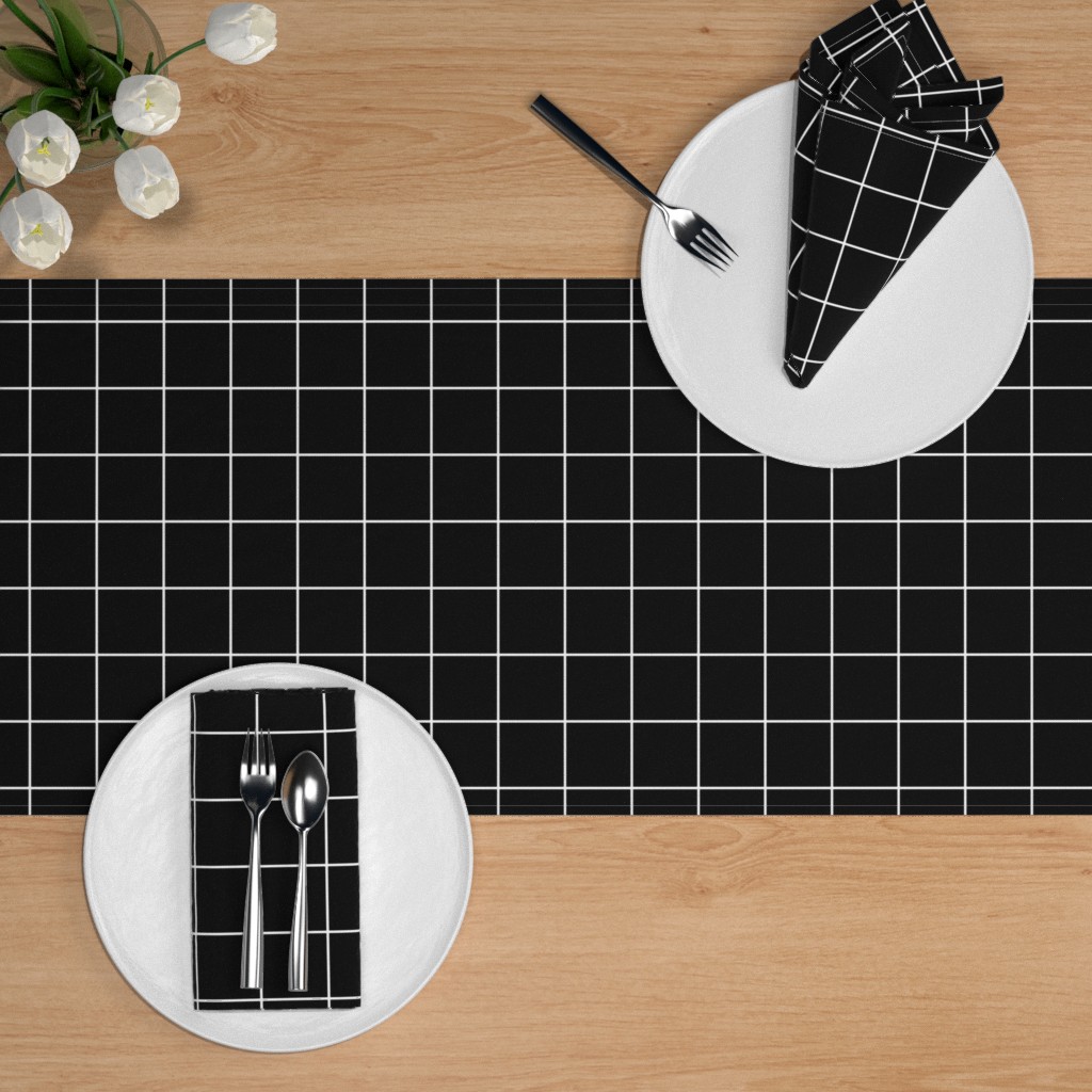 Window Pane Check - Black and White Table Runner | Shutterfly