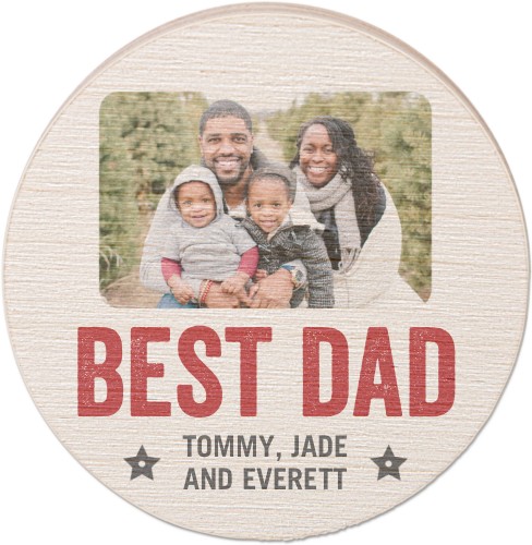 Best Dad Award Circle Wooden Magnet | Shutterfly