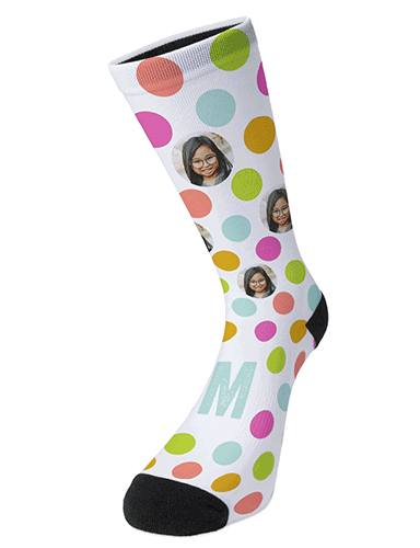 Floating Dots and Faces Custom Socks by Shutterfly | Shutterfly