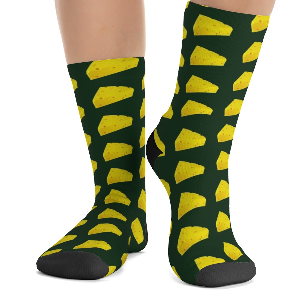 Cheese - Yellow on Dark Custom Socks | Shutterfly