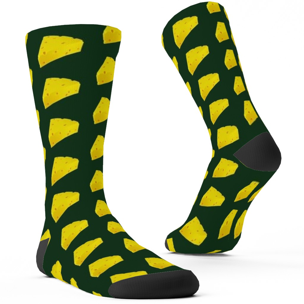 Cheese - Yellow on Dark Custom Socks | Shutterfly