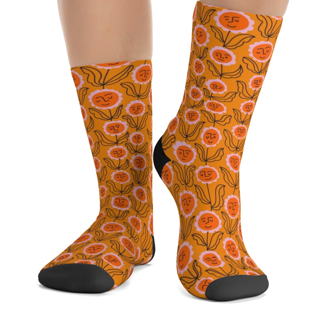Happy Marigold Vine - Orange Custom Socks | Shutterfly