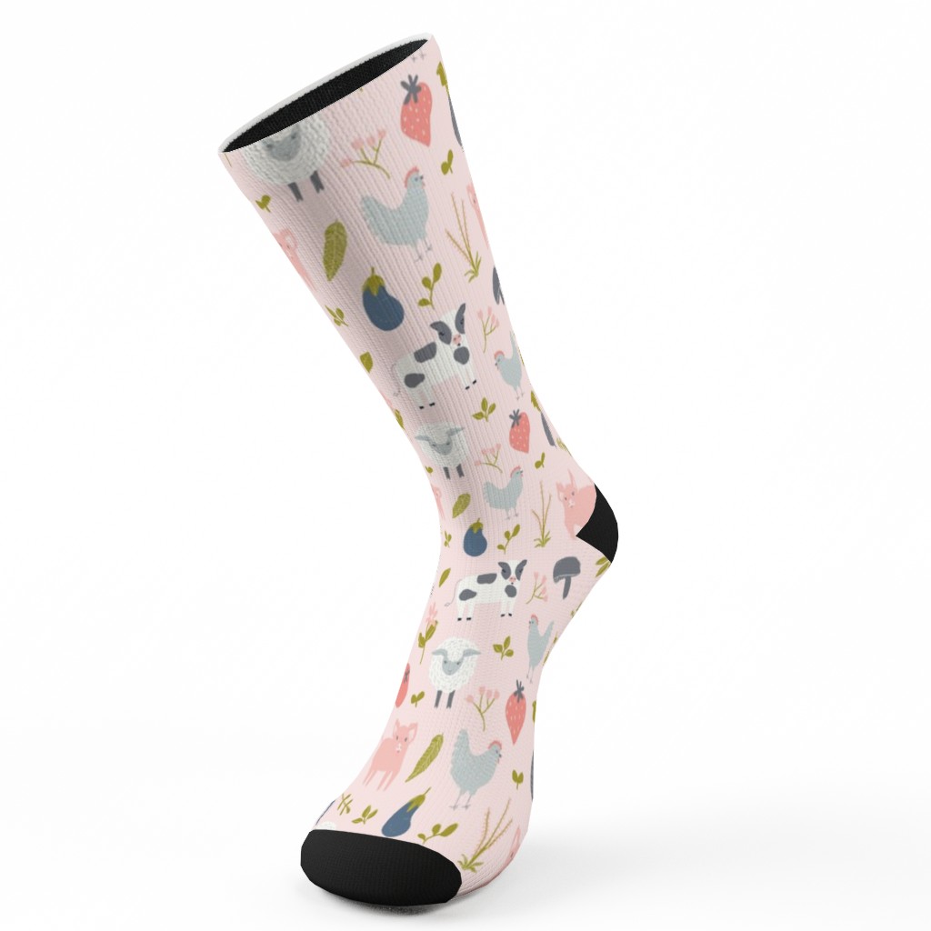 Farm Life - Pink Custom Socks | Shutterfly