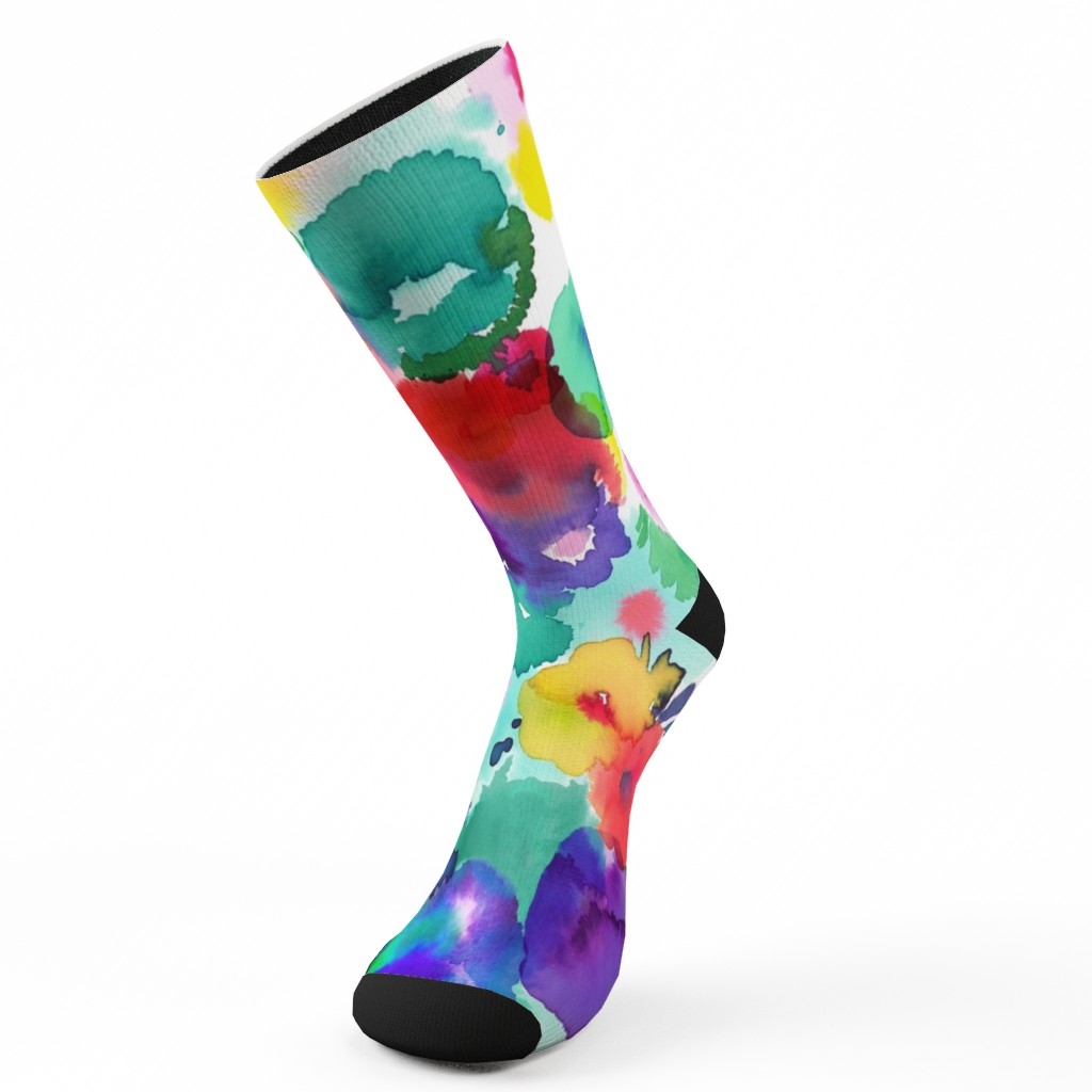 Abstract Floral Watercolor - Multi Custom Socks | Shutterfly