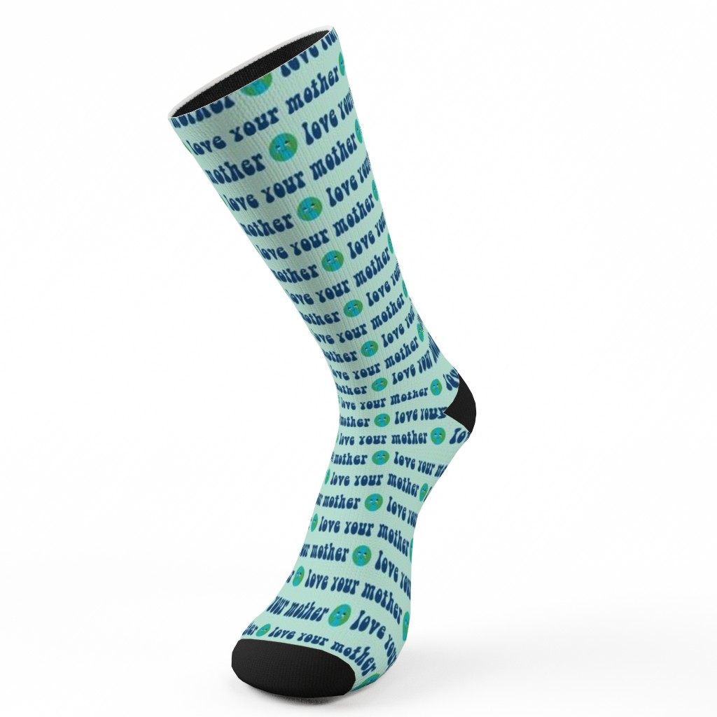 Love Your Mother - Earth Day - Mint Custom Socks | Shutterfly