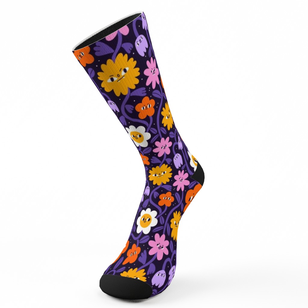 Extremely Wicked, Evil and Vile Halloween Garden - Purple Custom Socks ...