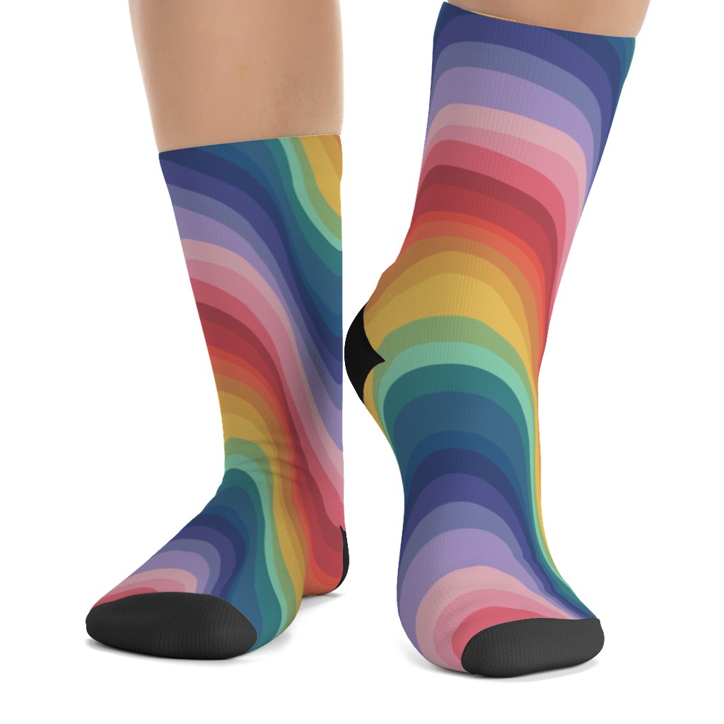 Wavy Rainbow Stripes - Multicolor Custom Socks | Shutterfly