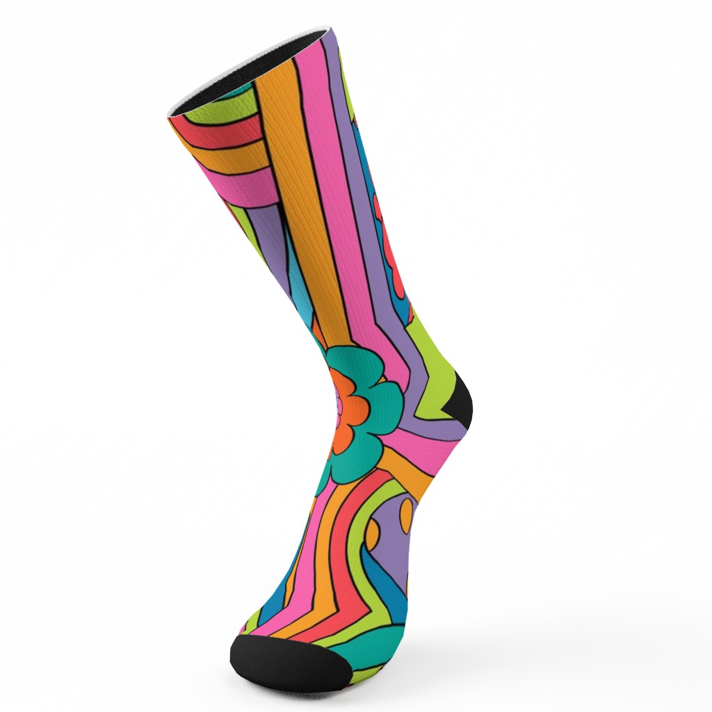 Psychedelic 60s Rainbow - Neon Custom Socks | Shutterfly