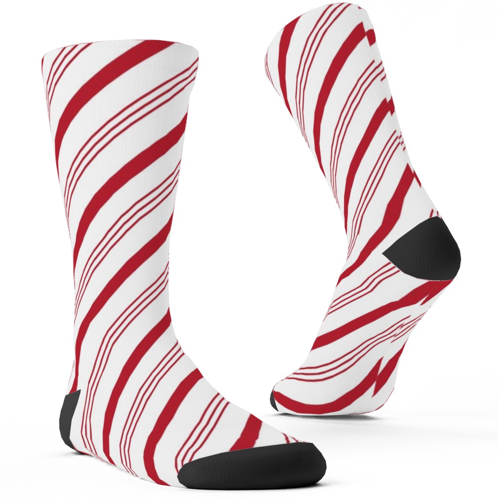 Candy Cane Stripes Red On White Custom Socks Shutterfly