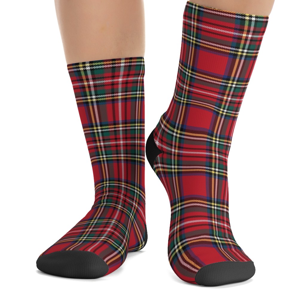 Royal Stewart Tartan Style Repeat Perfect for Christmas Custom Socks ...