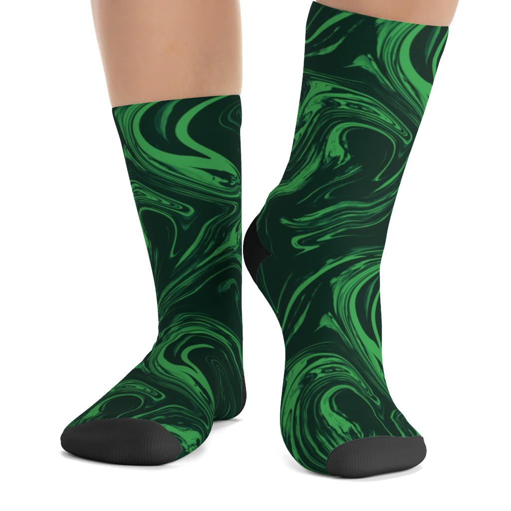 Marbled Paper - Deep Emerald Custom Socks | Shutterfly