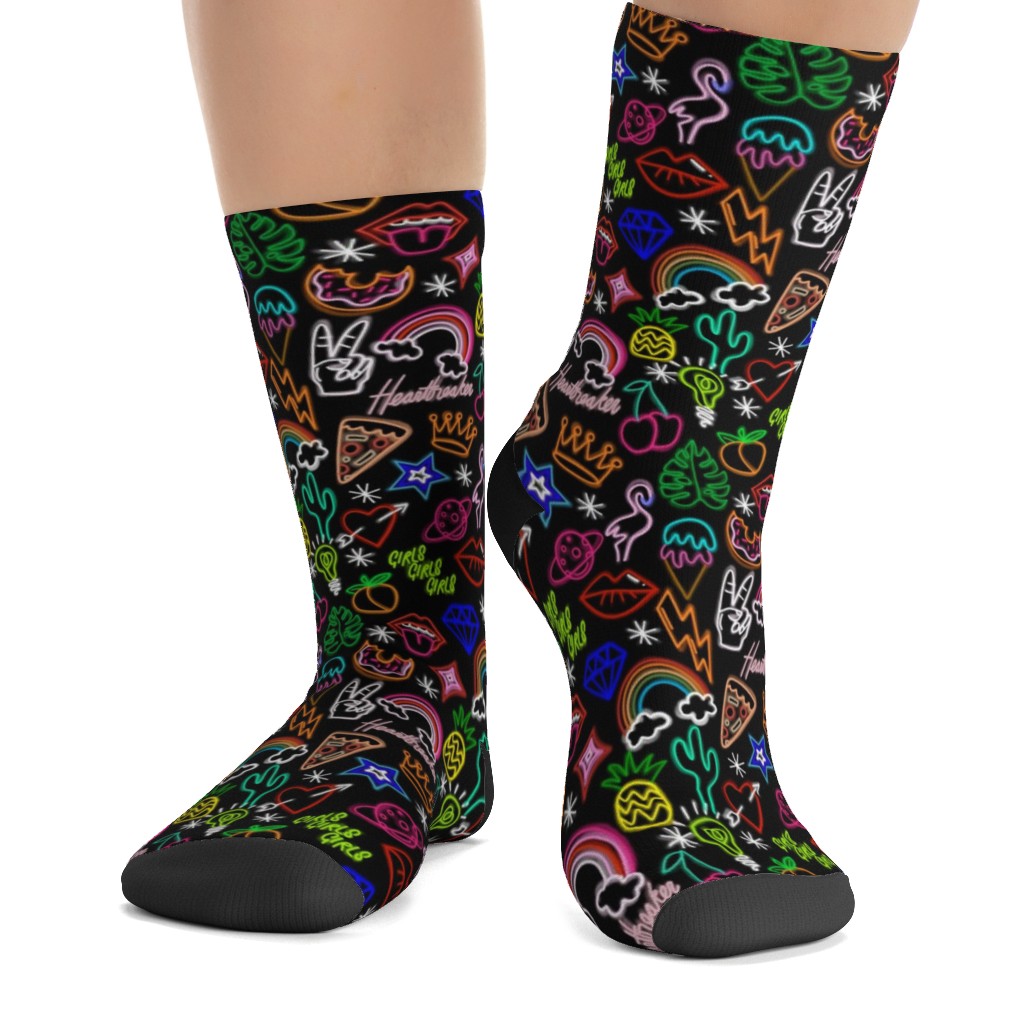 Neon Signs - Black Custom Socks | Shutterfly