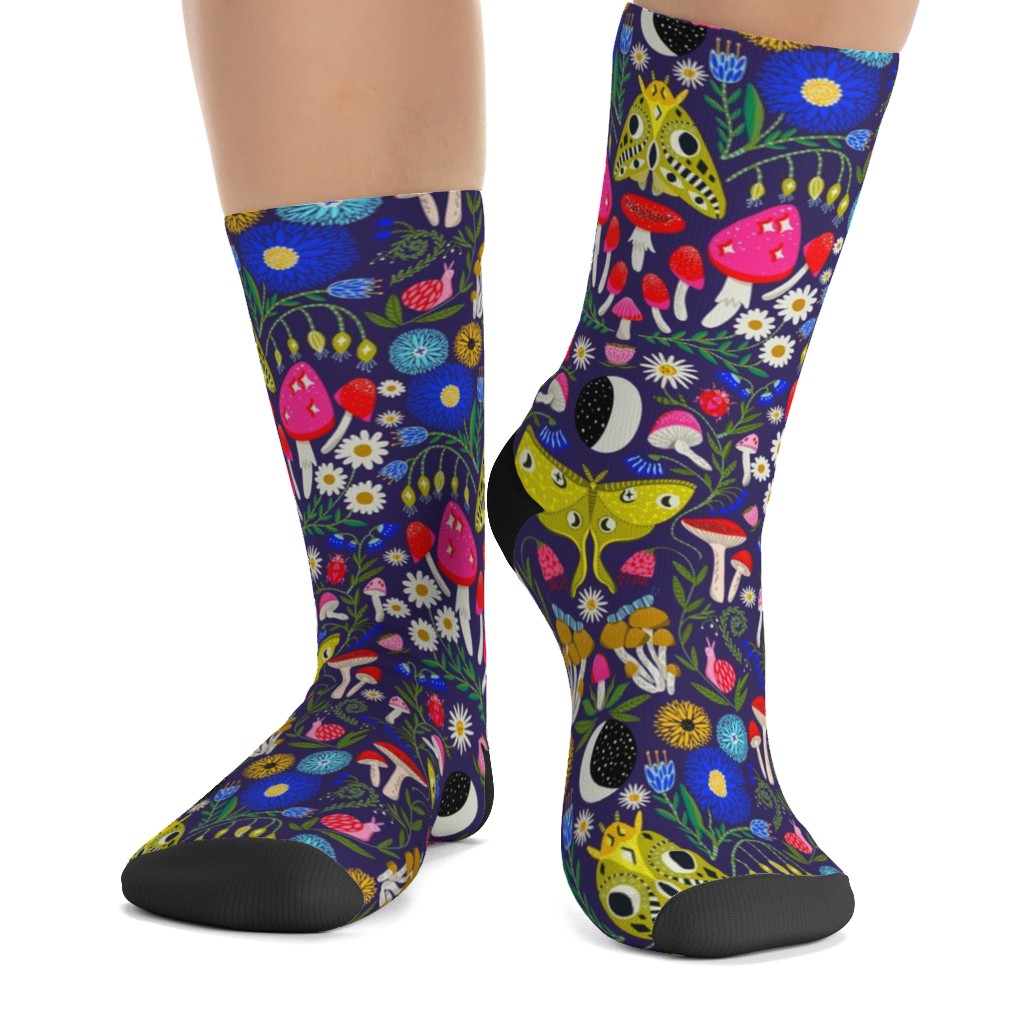 Moth Moon Mushroom - Multicolor Custom Socks | Shutterfly
