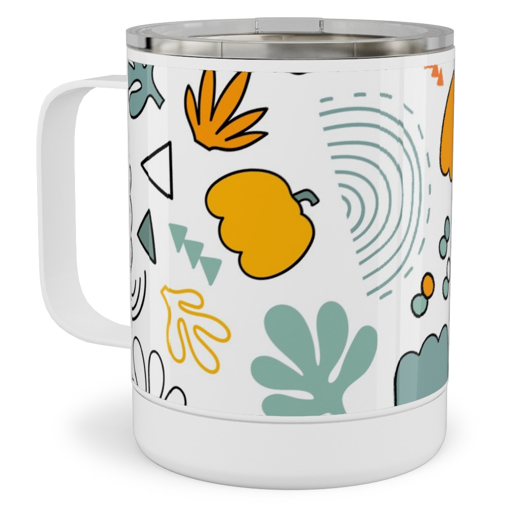 Autumn Harvest Vegetables With Doodles - Light Stainless Steel Mug ...