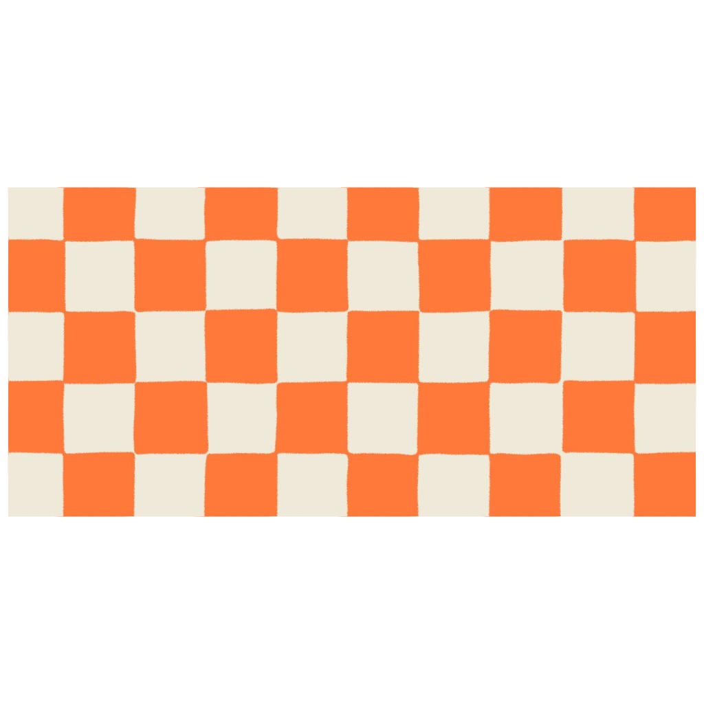 Retro Checkerboard - Bright Orange Stainless Steel Water Bottle with ...