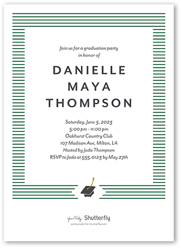 Striped Border 5x7 Stationery Card by Yours Truly | Shutterfly