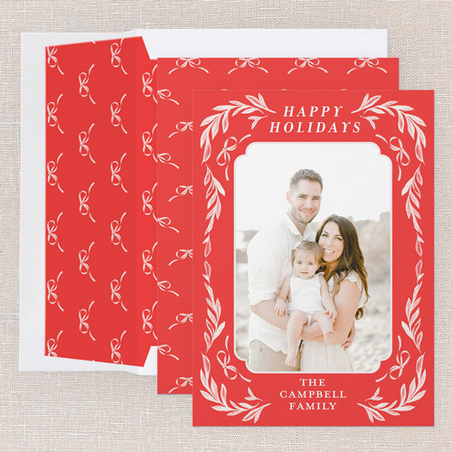 Floral Bow Border 5x7 Stationery Card by Yours Truly | Shutterfly