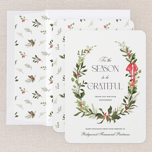 Wreath Grateful 5x7 Folded Card by Lady Jae | Shutterfly