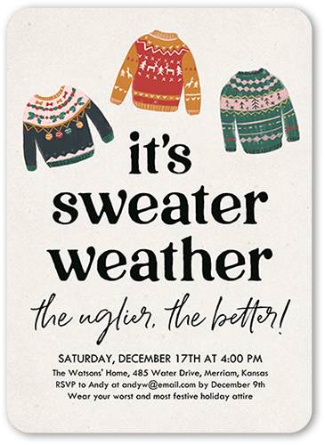 Officially Sweater Weather 5x7 Stationery Card by Yours Truly | Shutterfly