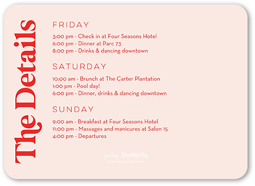 Bachelorette Weekend 5x7 Stationery Card by Yours Truly | Shutterfly