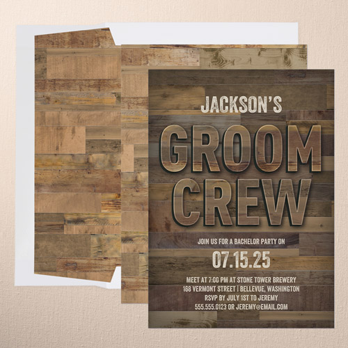 Groom Crew 5x7 Stationery Card by Sarah Hawkins Designs | Shutterfly