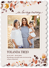 Memorial Petite Lemon Scallop Sympathy Cards | Memorial & Condolence ...