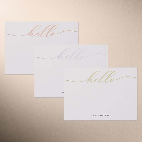 Swept Hello 5x7 Stationery Card by Yours Truly | Shutterfly