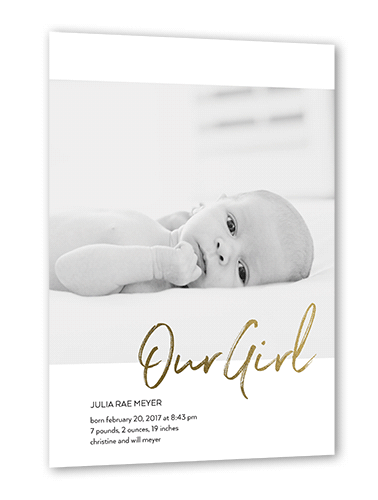 Modern Introduction Our Girl 5x7 Stationery Card by Magnolia Press ...