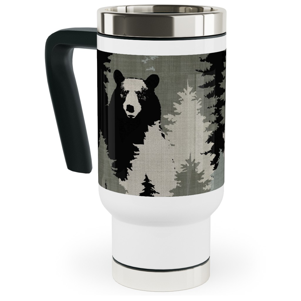 Bears Texture - Green Travel Mug with Handle | Shutterfly
