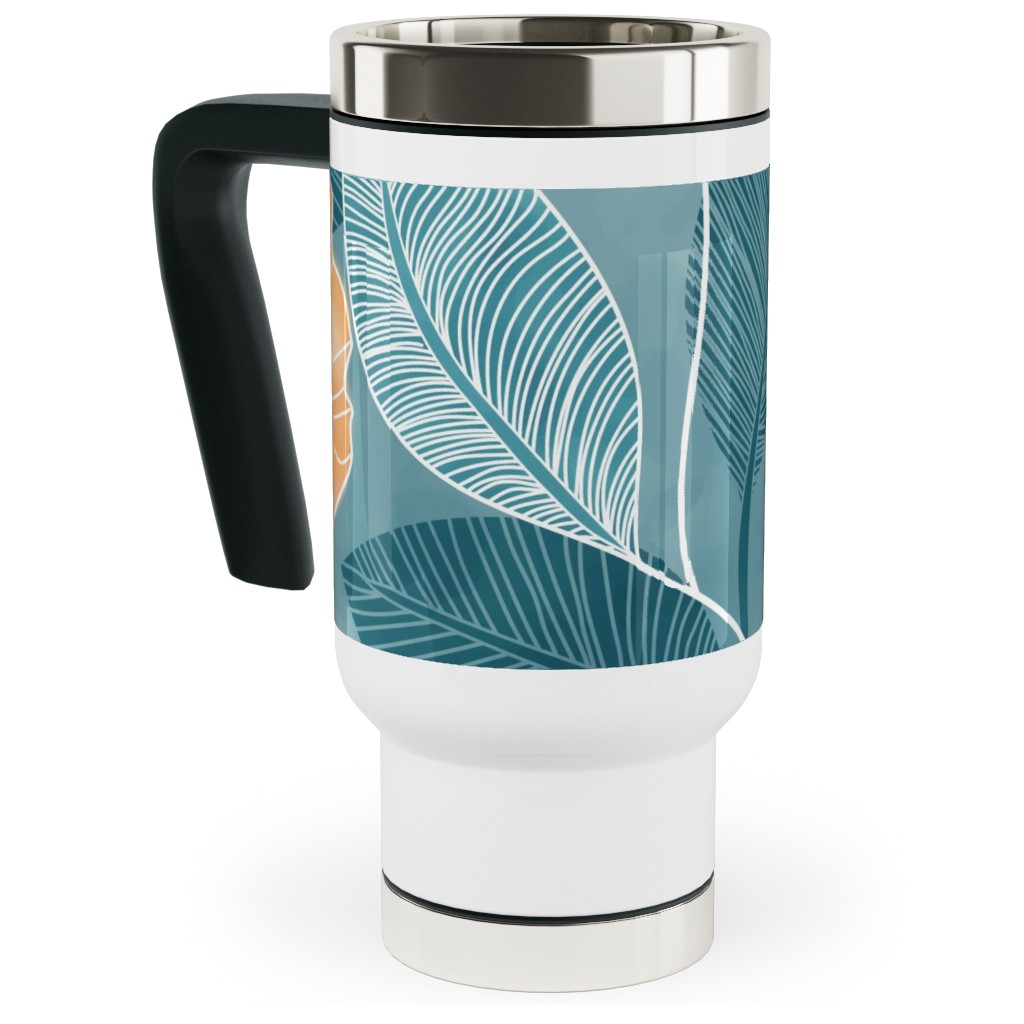 Rose of Sharon - Pink & Blue Travel Mug with Handle | Shutterfly