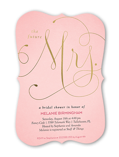 Gold And Pink Invitations | Shutterfly